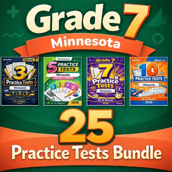 Minnesota Grade 7 Math Practice Tests Bundle: 25 Unique Full-Length ...