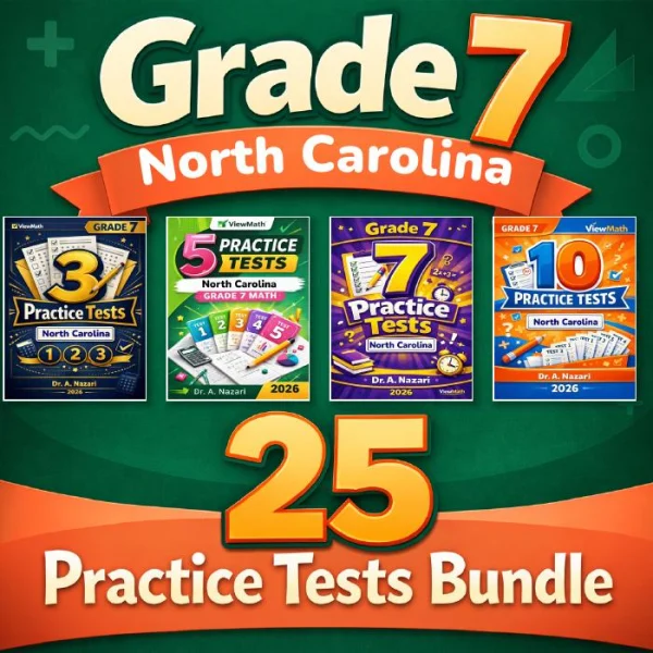 North Carolina Grade 7 Math Practice Tests Bundle: 25 Unique Full ...