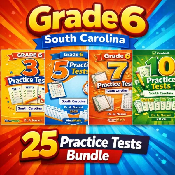 South Carolina SC READY Grade 6 Math Practice Tests Bundle: 25 Full ...