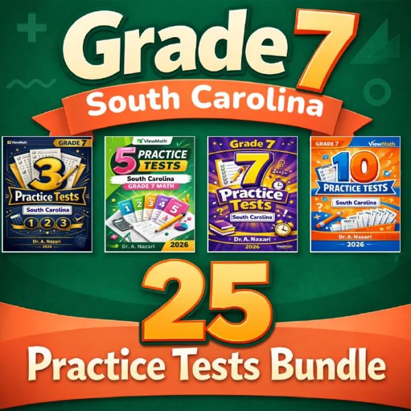 South Carolina Grade 7 Math Practice Tests Bundle: 25 Unique Full ...