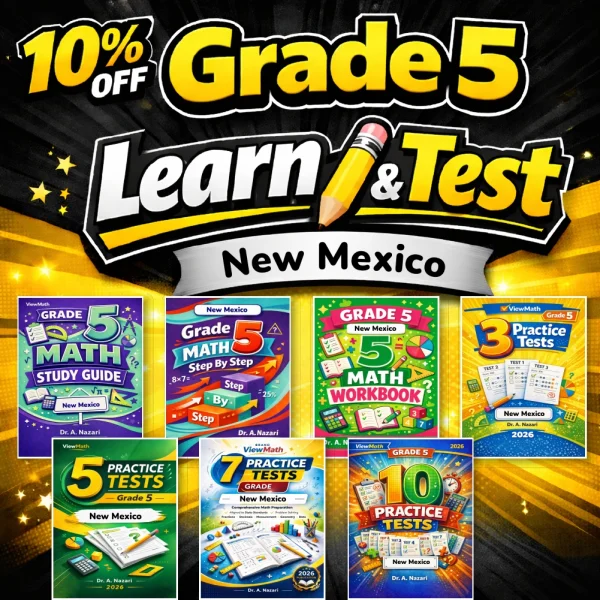 New Mexico NM-MSSA Grade 5 Math Learn & Test Bundle: 7 Books & 25 Tests ...