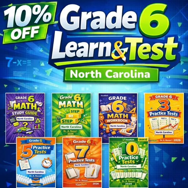 North Carolina NC EOG Grade 6 Math Learn & Test Bundle: 7 Books & 25 ...
