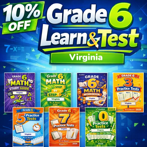 Virginia SOL Grade 6 Math Learn & Test Bundle: 3 Guides, Workbook & 25 ...
